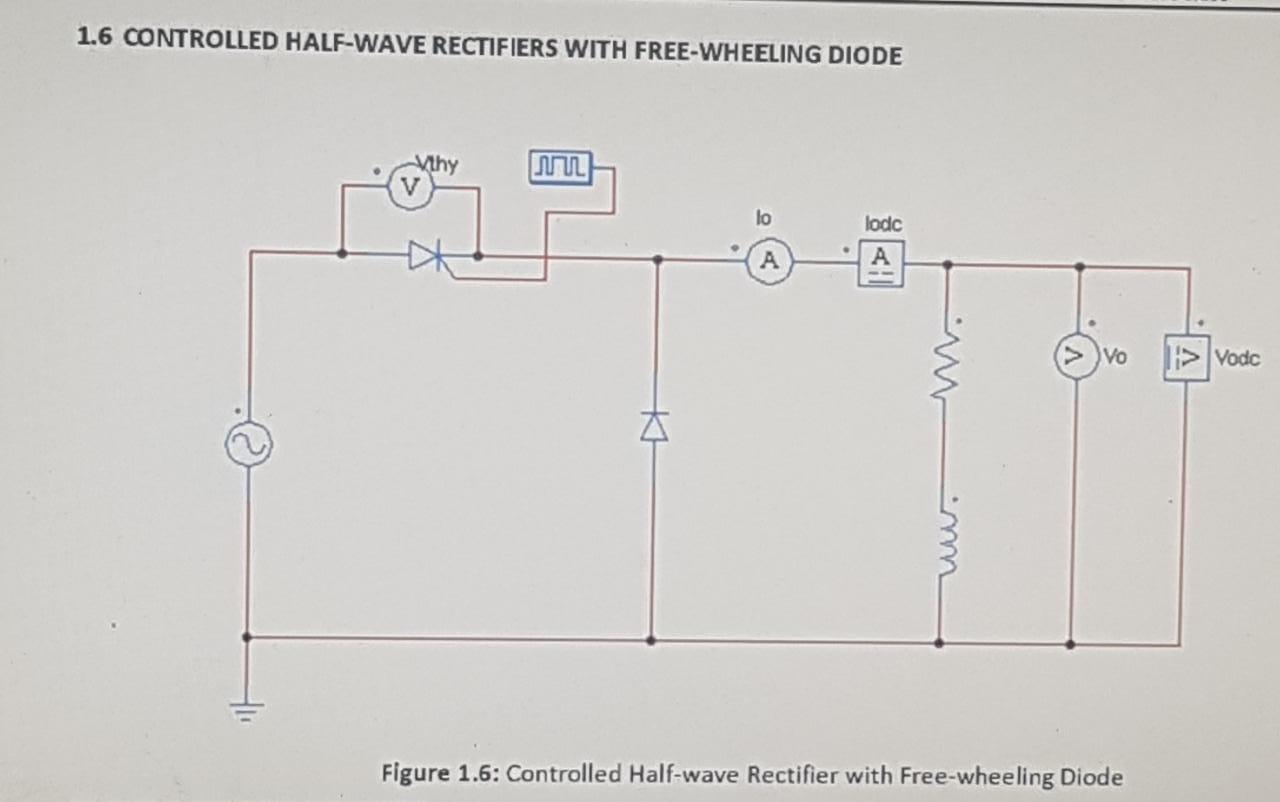Solved 1.6 CONTROLLED HALF-WAVE RECTIFIERS WITH | Chegg.com