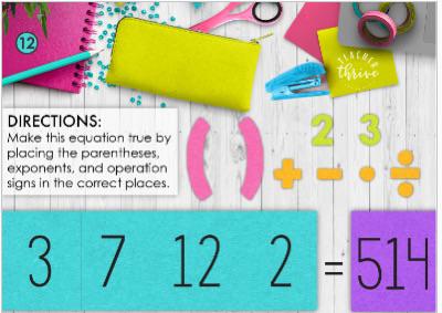 In the order of 3 7 12 2 = 514, ﻿using signs | Chegg.com