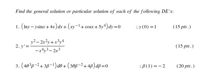 Solved Find the general solution or particular solution of | Chegg.com