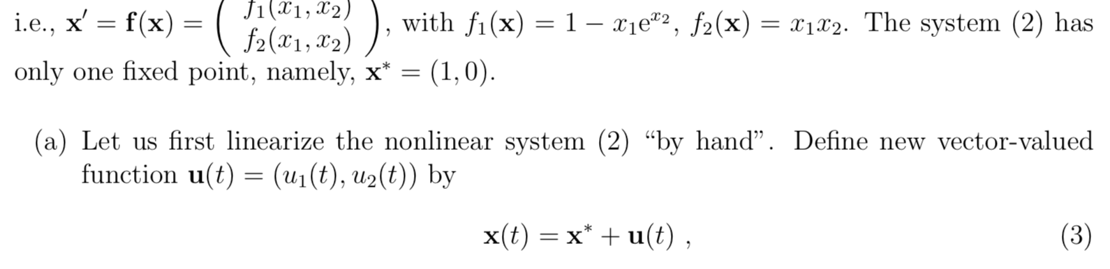 Solved Problem 2 [linearization Of A Nonlinear System At A