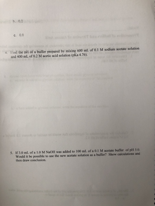 Solved Pust-Laboratory Exercise NAME: Preparation of Buffers | Chegg.com