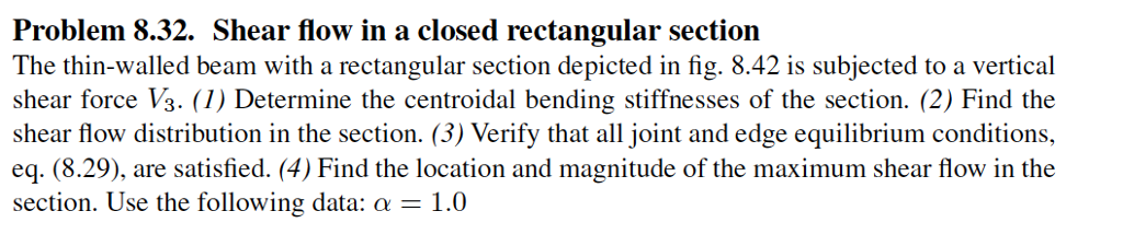 Problem 8.32. Shear flow in a closed rectangular | Chegg.com