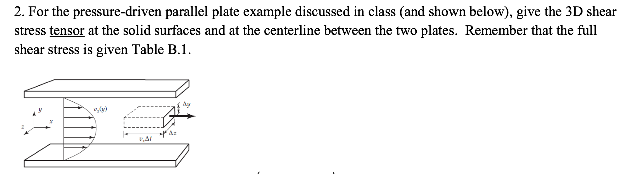 For the pressure-driven parallel plate example | Chegg.com
