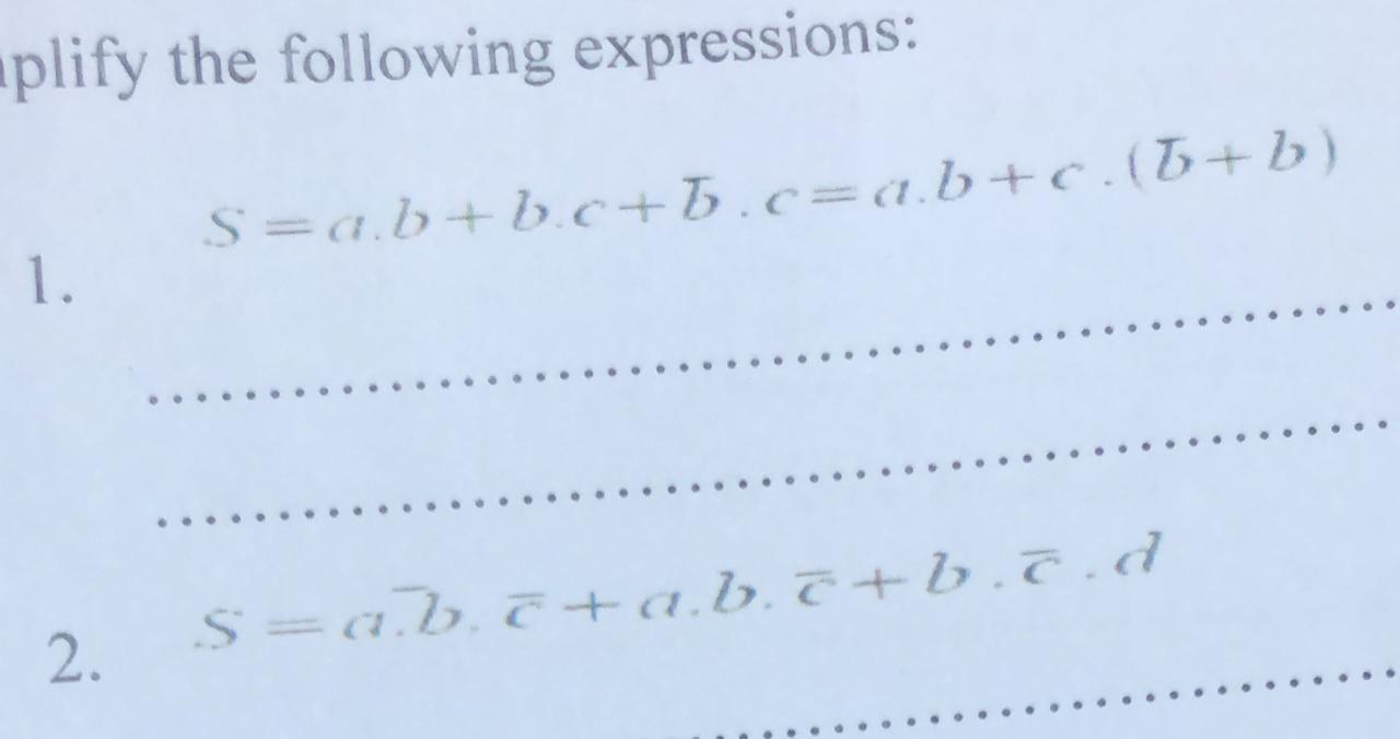 Solved plify the following expressions: | Chegg.com