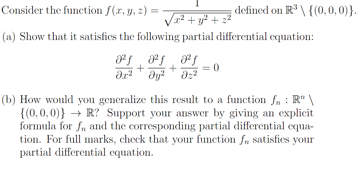 Solved Consider the function f(x,y,z)=x2+y2+z21 defined on | Chegg.com