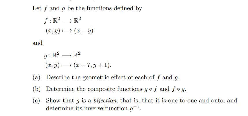Solved Let f and g be the functions defined by | Chegg.com