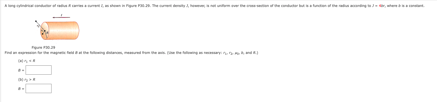 Solved A long cylindrical conductor of radius R carries a | Chegg.com