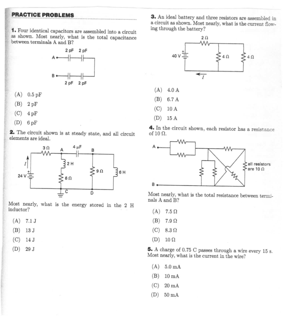 Solved PRACTICE PROBLEMS 3. An ideal battery and three | Chegg.com