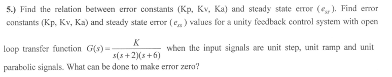 Solved 5.) Find the relation between error constants | Chegg.com