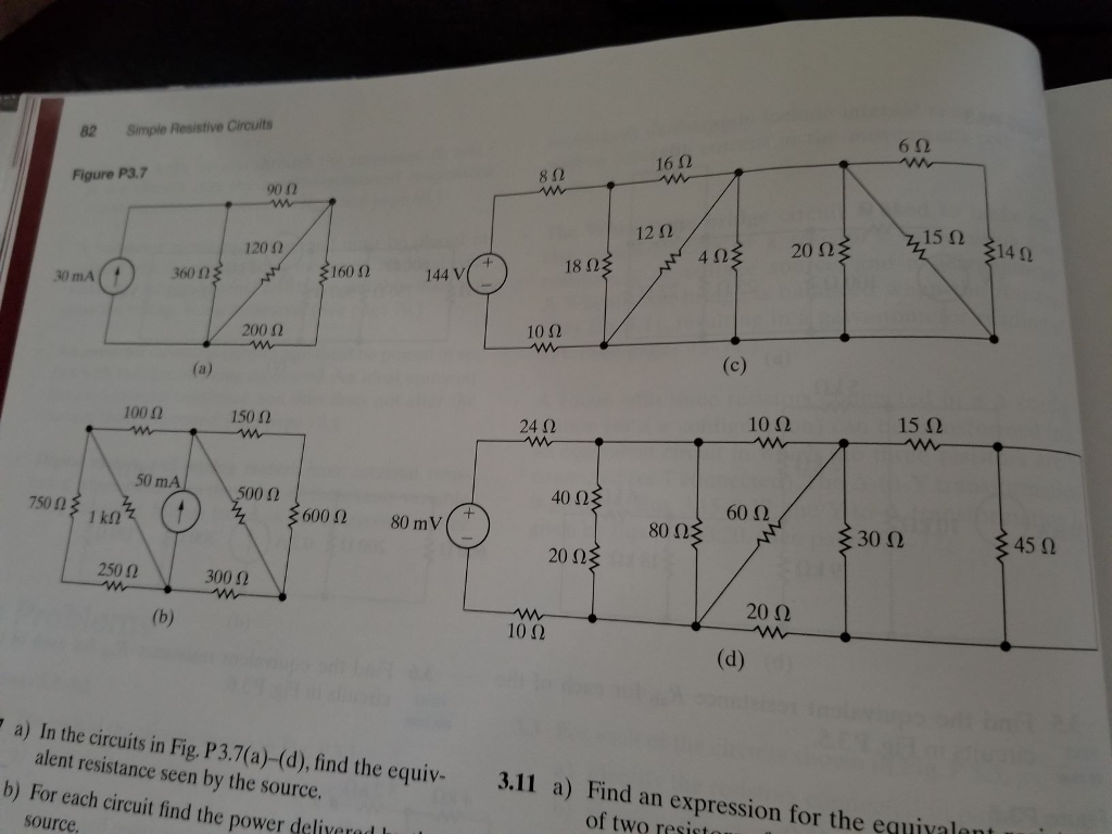 Solved A.) In the circuits in Fig. P3.7(a)-(d), find the | Chegg.com