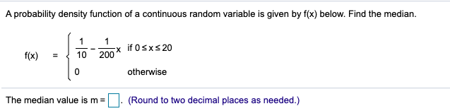 Solved A probability density function of a continuous random | Chegg.com