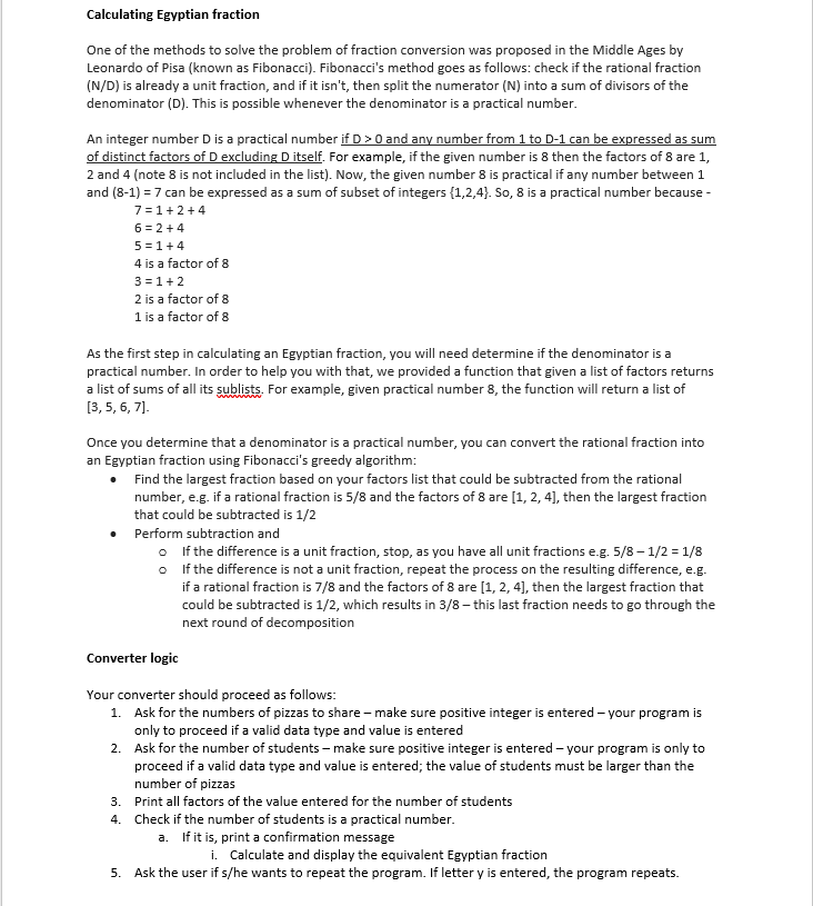 Solved Given the problem statement below, complete the | Chegg.com