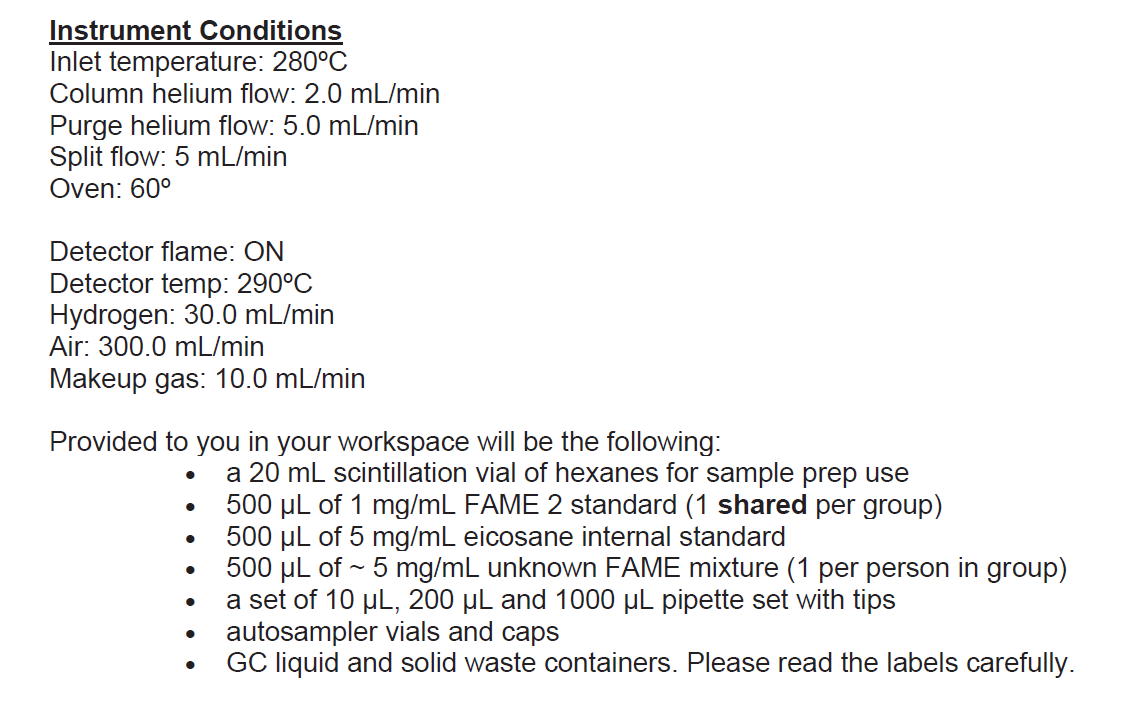 Chemicals Hexane (solvent for sample dilutions, | Chegg.com