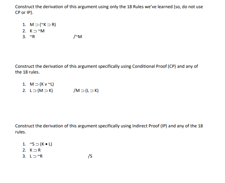 Solved Construct the derivation of this argument using only | Chegg.com