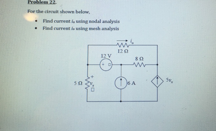 Solved For the circuit shown below, Find current i_o using | Chegg.com