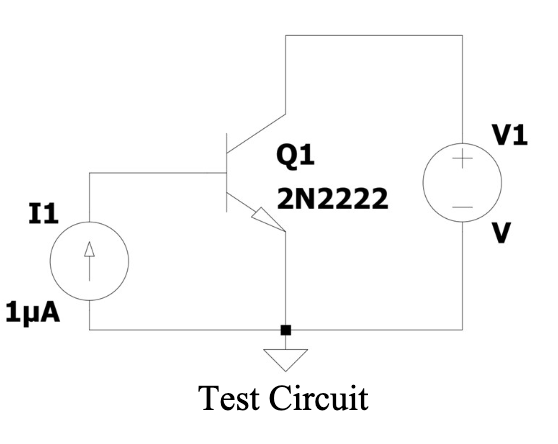 Solved V1 + Q1 2N2222 11 - V 1μΑ Test Circuit " a) | Chegg.com