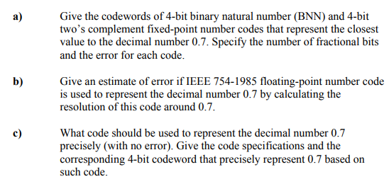 a) Give the codewords of 4-bit binary natural number | Chegg.com