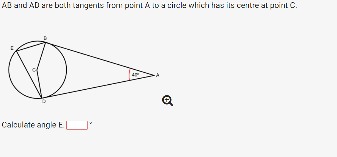 Solved AB ﻿and AD ﻿are both tangents from point A ﻿to a | Chegg.com