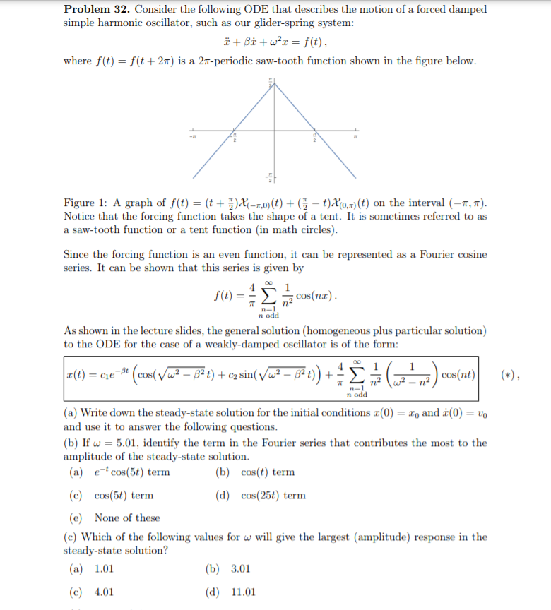 Solved Problem 32. Consider the following ODE that describes | Chegg.com