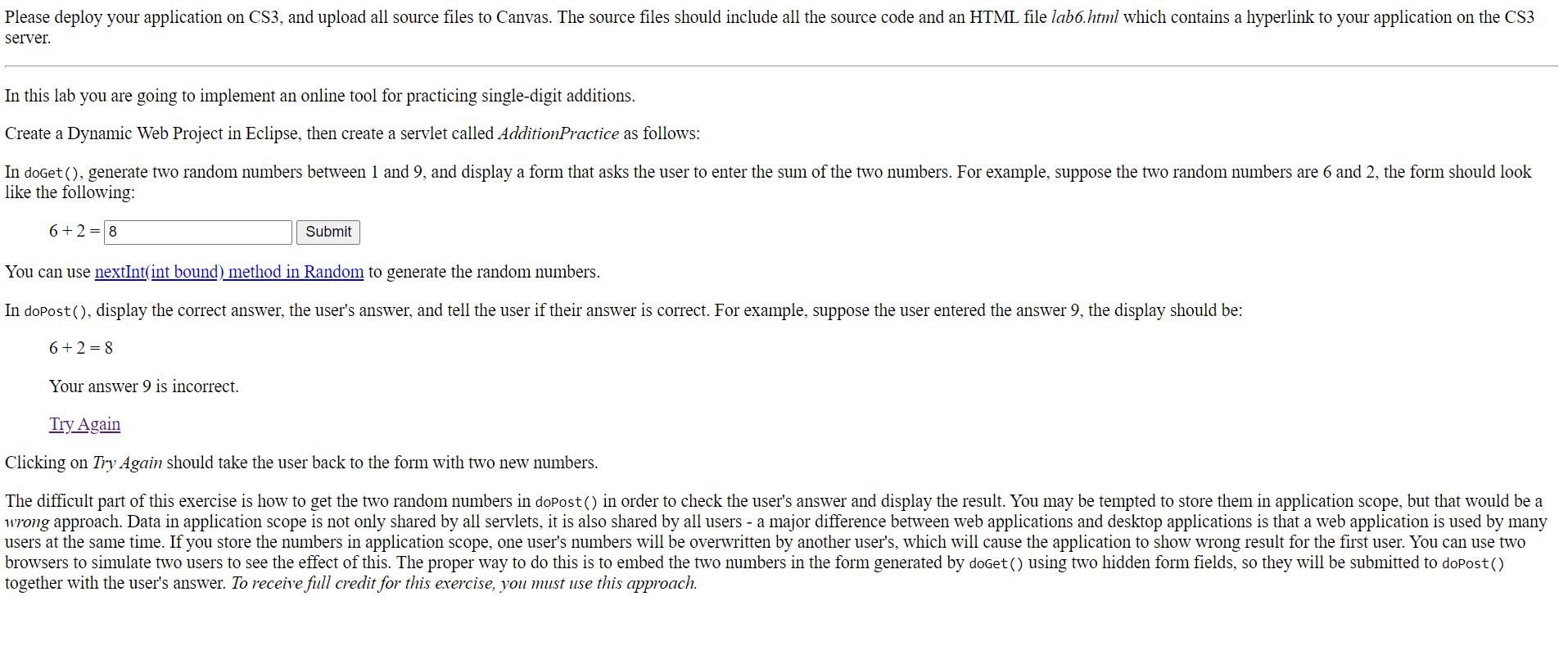 Solved Please deploy your application on CS3, and upload all | Chegg.com