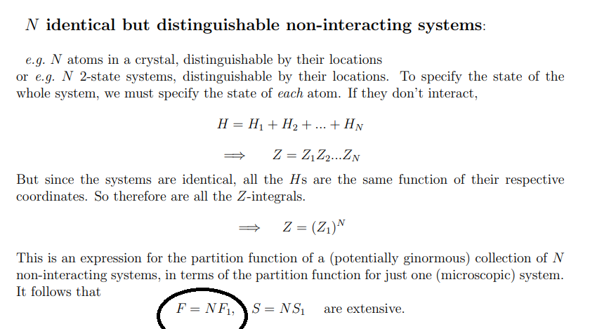 N identical but distinguishable non-interacting | Chegg.com