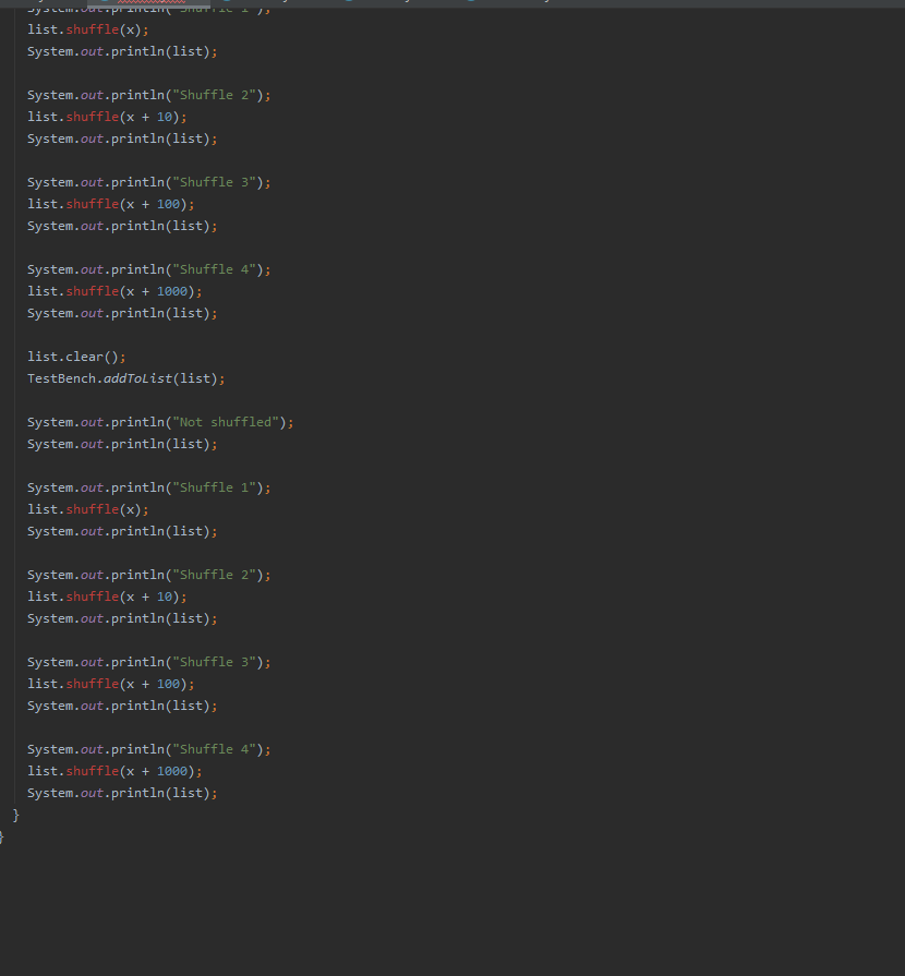 In Java, Implement a shuffle method that randomly | Chegg.com