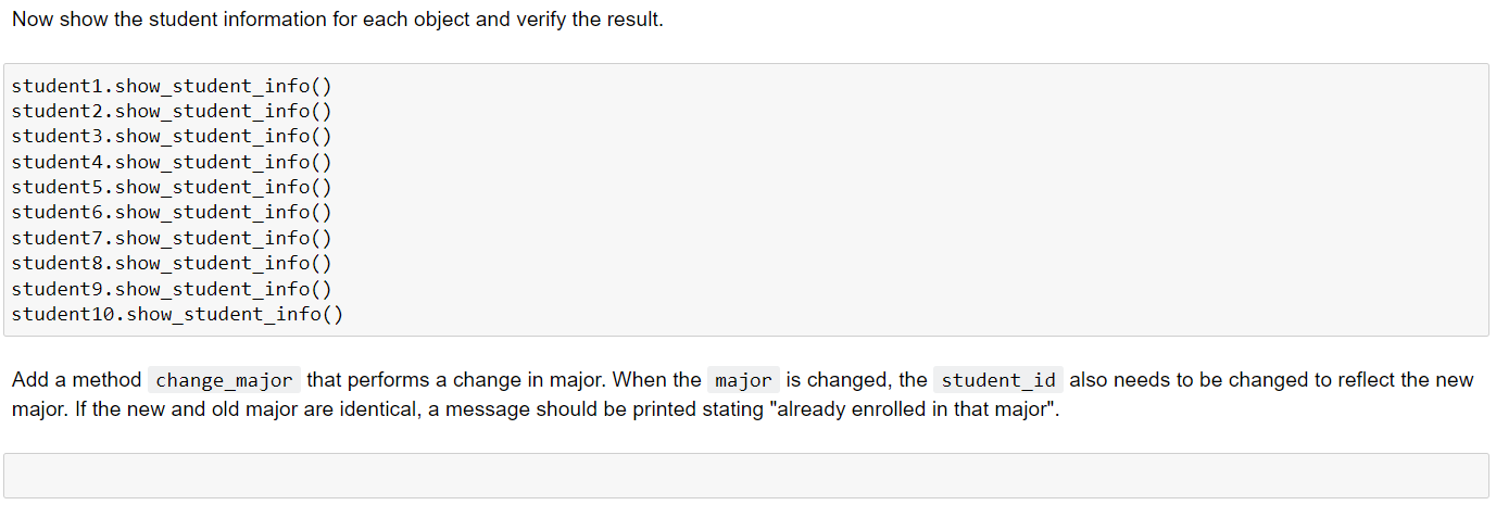 Solved Problem 3: Instance and Class Attributes (20 points) | Chegg.com