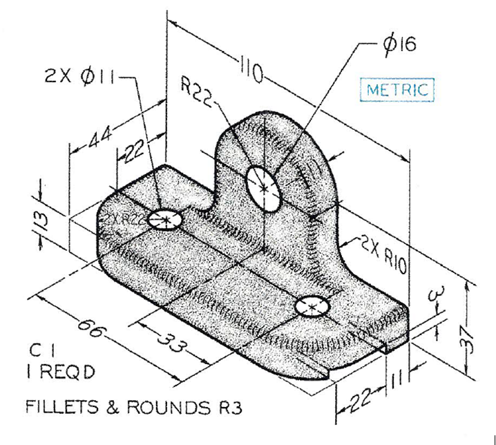 Construct complete front, top and right side views | Chegg.com