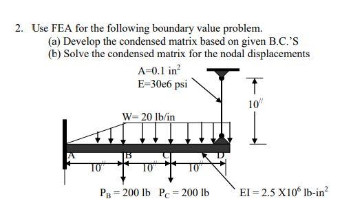 Solved 2. Use FEA for the following boundary value problem. | Chegg.com