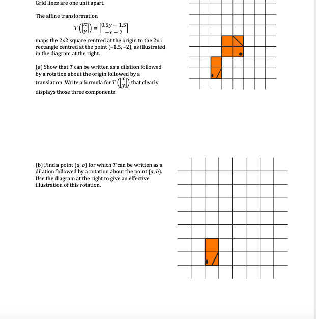 Solved Grid lines are one unit apart. The affine | Chegg.com