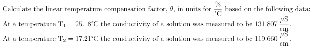Solved Calculate the linear temperature compensation factor, | Chegg.com