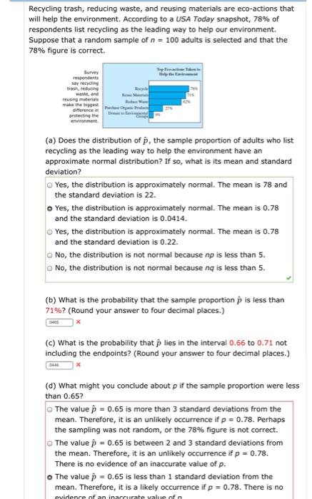 Solved Recycling trash, reducing waste, and reusing | Chegg.com
