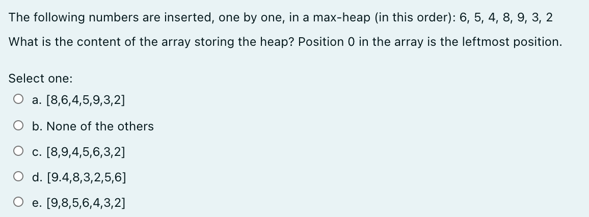 Solved The following numbers are inserted, one by one, in a | Chegg.com