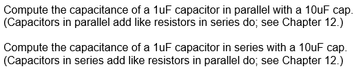 Solved Compute the capacitance of a 1uF capacitor in | Chegg.com