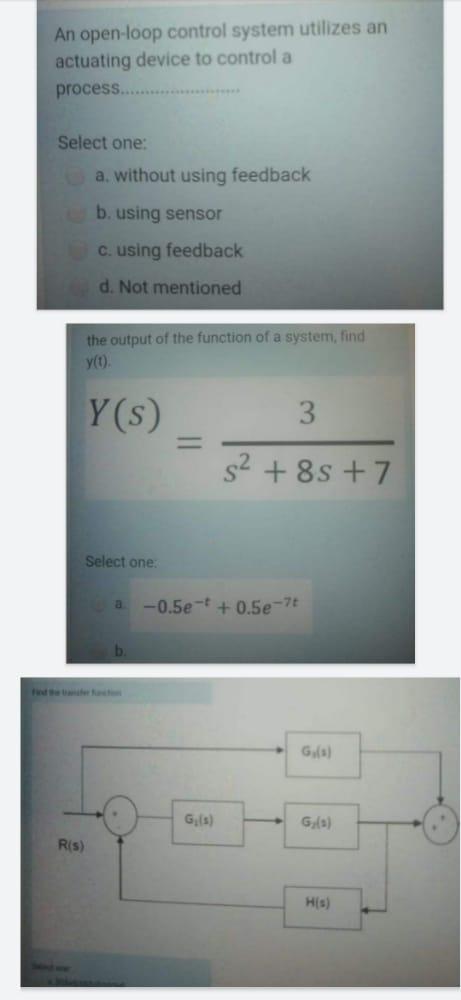Solved An open-loop control system utilizes an actuating | Chegg.com