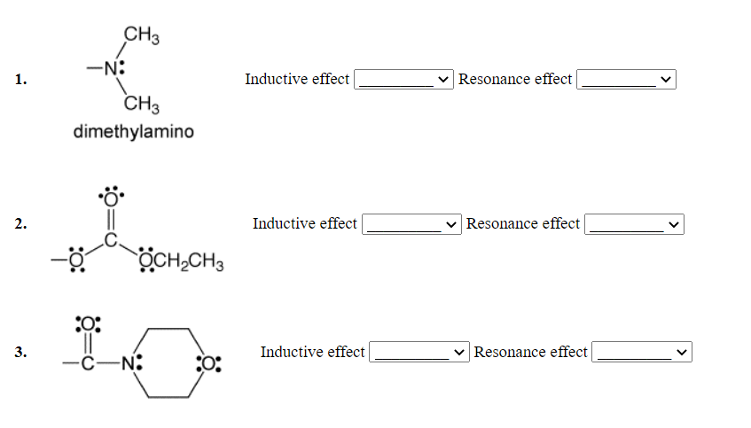 Solved CH3 -N: 1. Inductive effect Resonance effect CH3 | Chegg.com Solved CH3 -N: 1. Inductive effect Resonance effect CH3 | Chegg.com