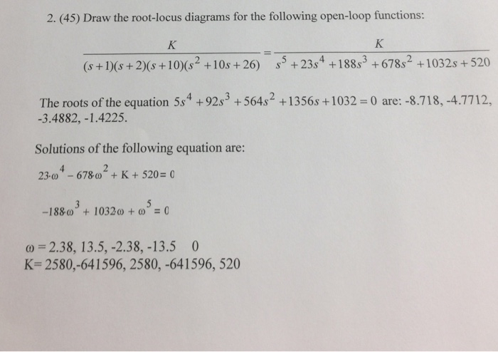 Solved 2. (45) Draw the root-locus diagrams for the | Chegg.com