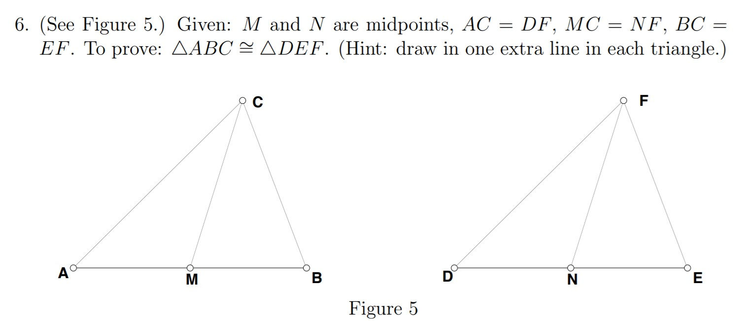 Solved 6. (See Figure 5.) Given: M and N are midpoints, AC = | Chegg.com