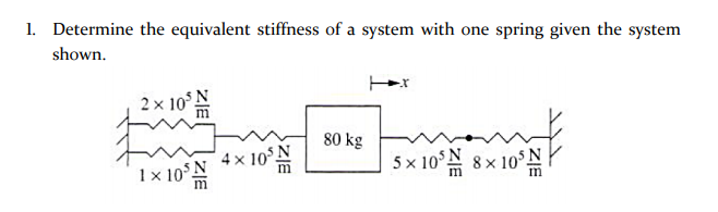 Solved 1. Determine the equivalent stiffness of a system | Chegg.com