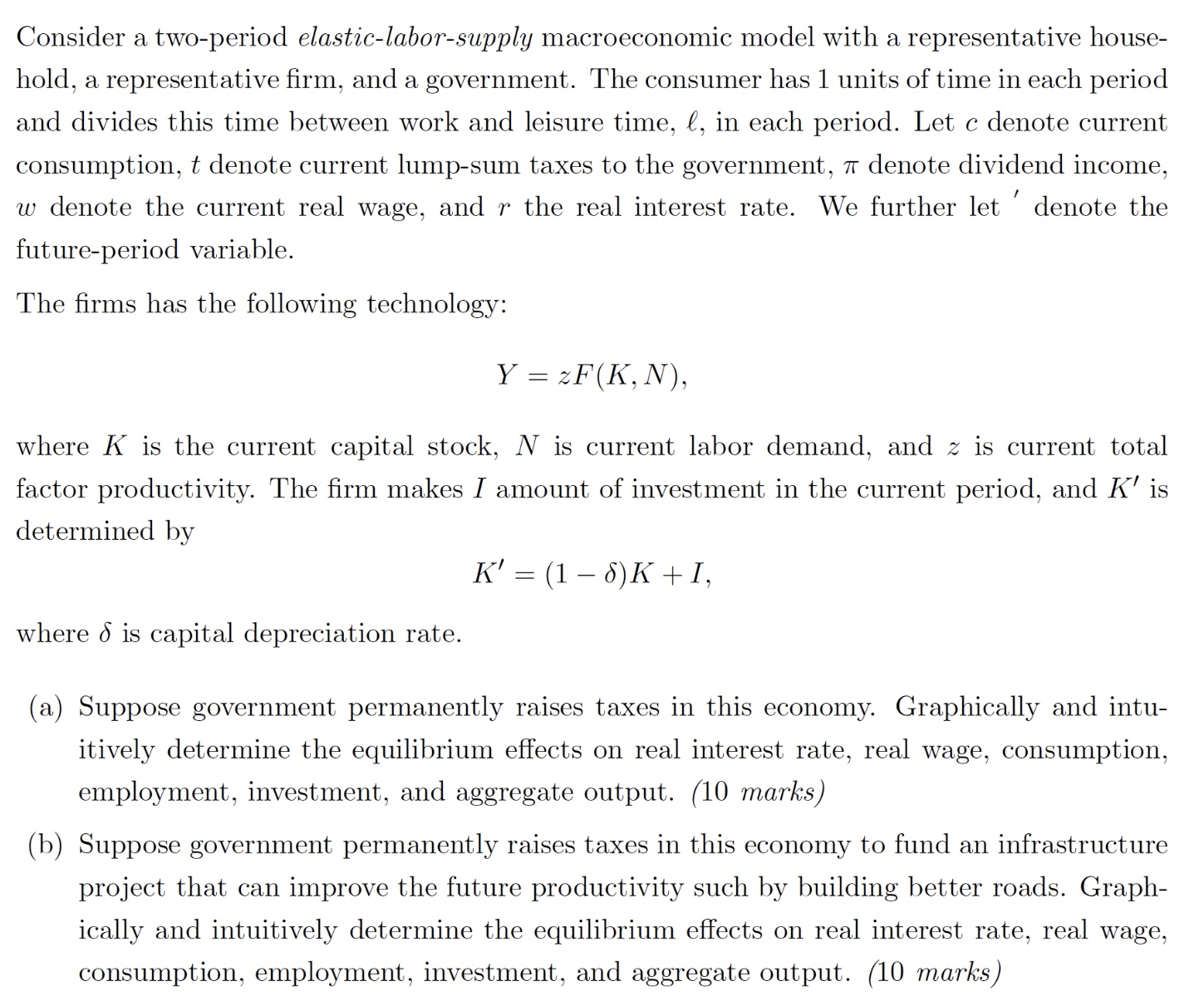 Solved Consider a two-period elastic-labor-supply | Chegg.com