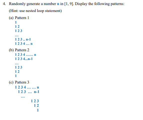 Solved In Java: Randomly generate a number n in [1, 9]. | Chegg.com