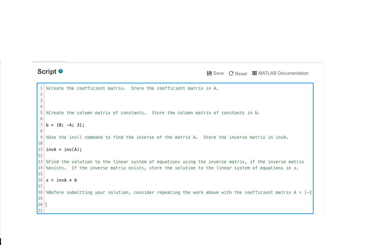 Solved MATLAB Solve Systems Of Linear Equations Revisited Chegg
