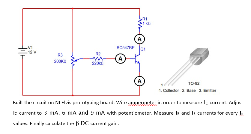 Built the circuit on NI Elvis prototyping board. Wire | Chegg.com