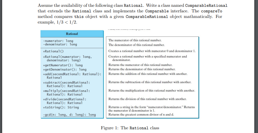 Solved Assume the availability of the following class | Chegg.com