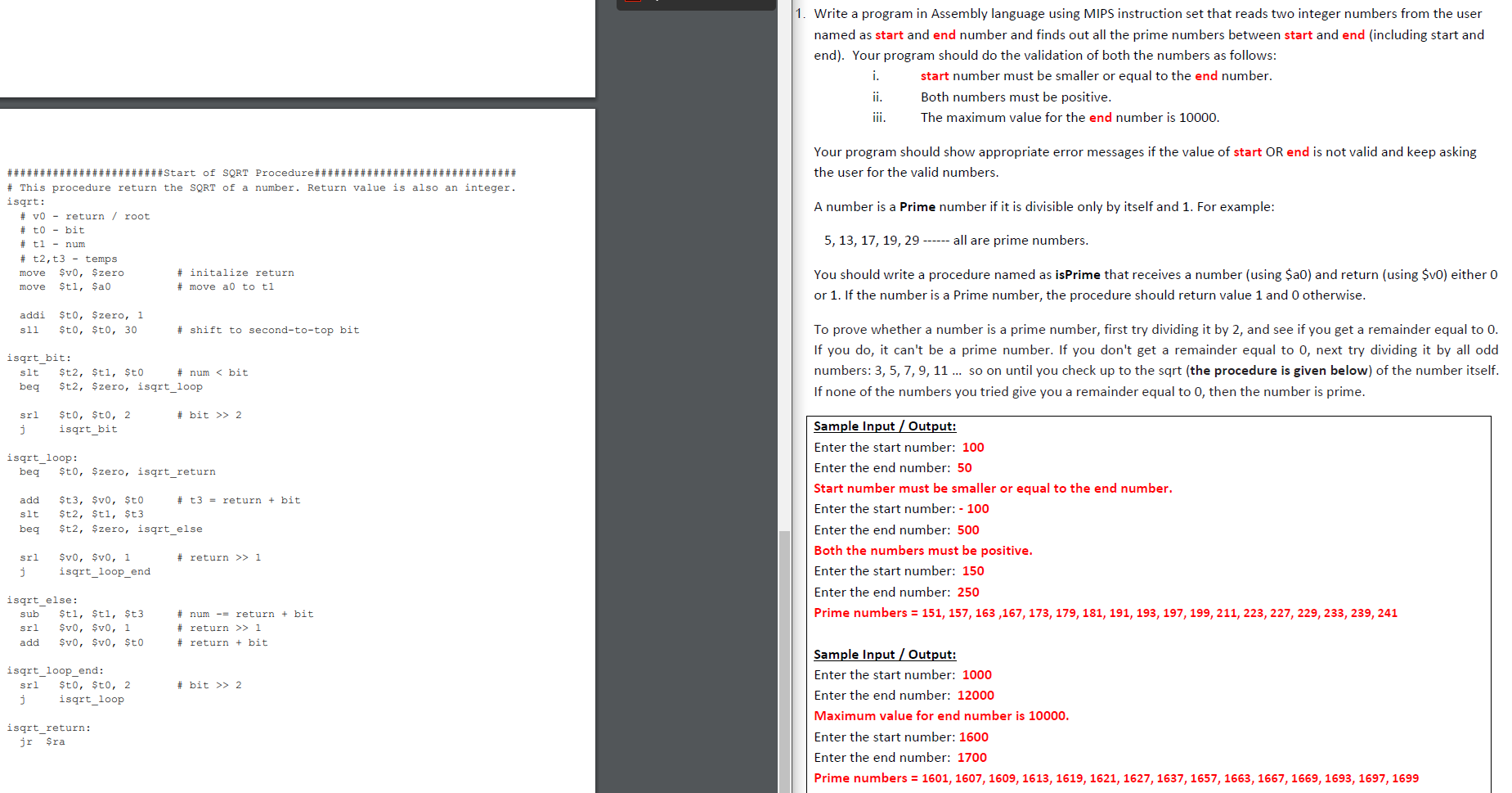 1. Write a program in Assembly language using MIPS | Chegg.com