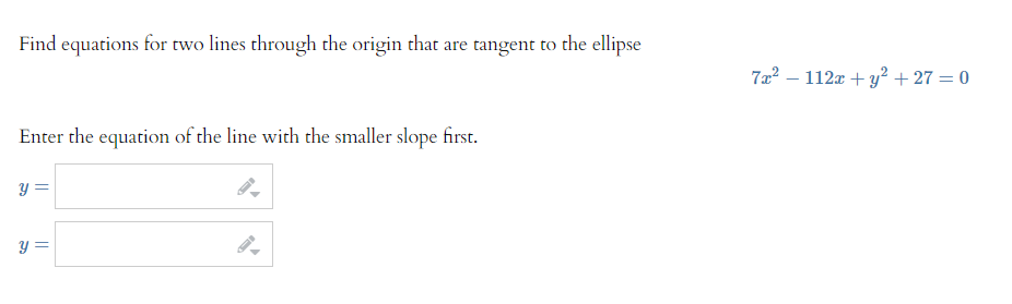 Solved Find equations for two lines through the origin that | Chegg.com
