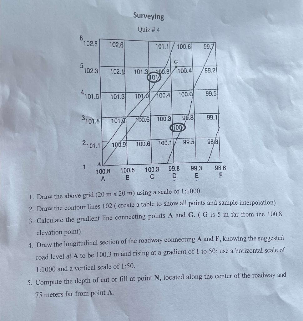 Solved 1. draw the longitudinal profile by hand with the | Chegg.com