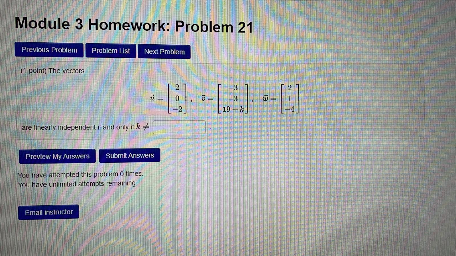 Solved Module 3 Homework Problem 23 Previous Problem 
