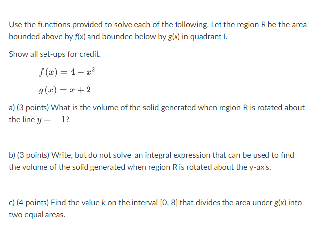 Use the functions provided to solve each of the | Chegg.com