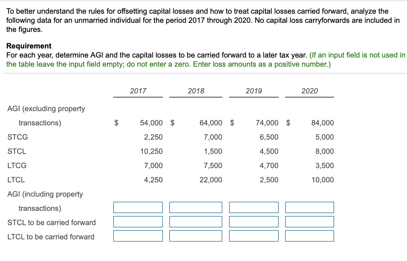 Solved To better understand the rules for offsetting capital | Chegg.com